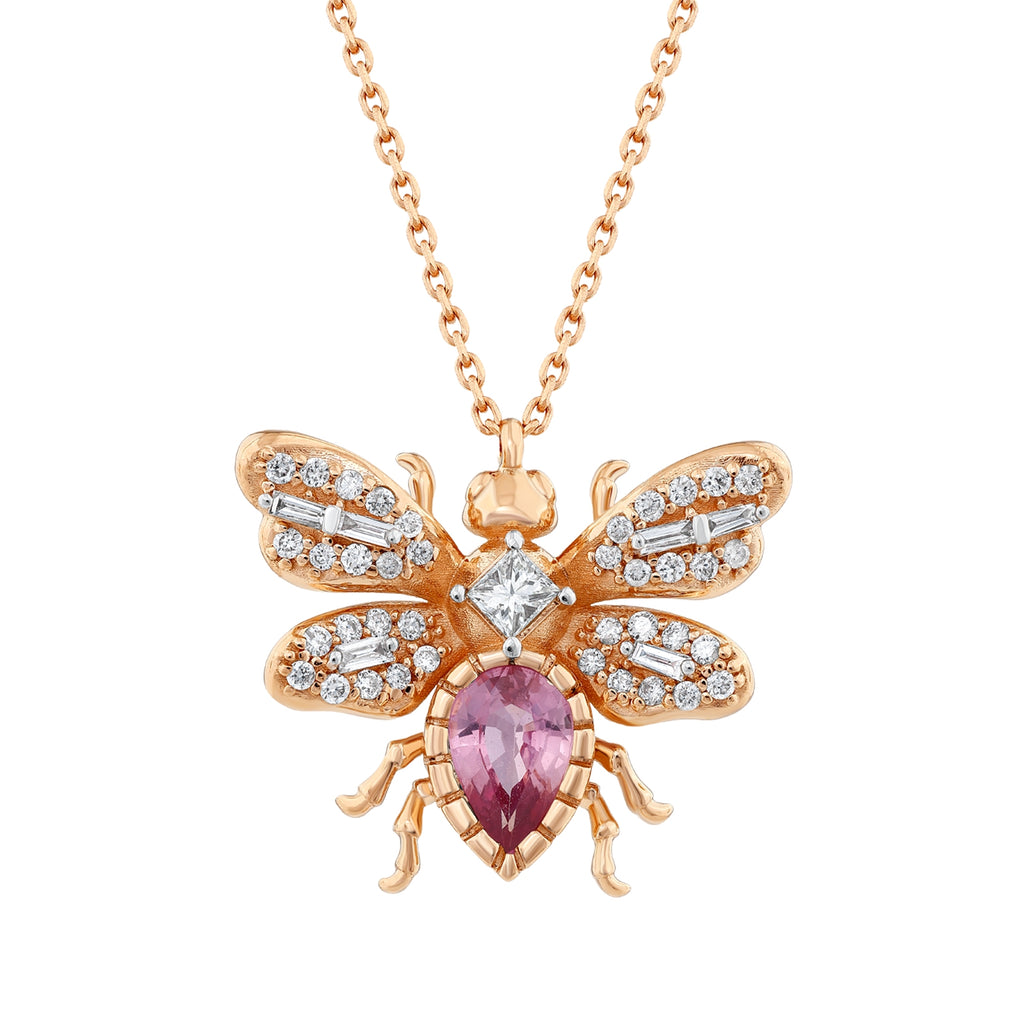 Honey Bee Pink Sapphire Necklace – Bee Goddess