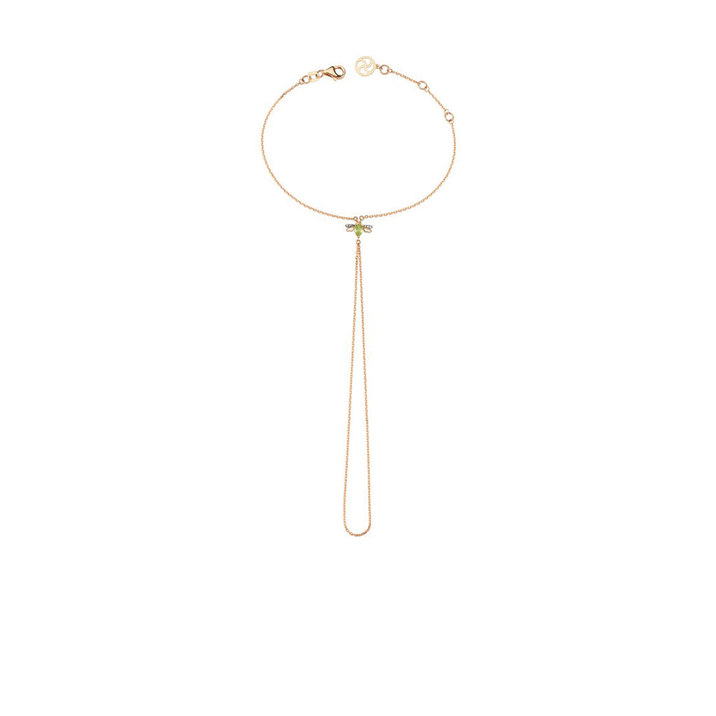 QUEEN BEE LILY GOLD DIAMOND PERIDOT HAND CHAIN – Bee Goddess